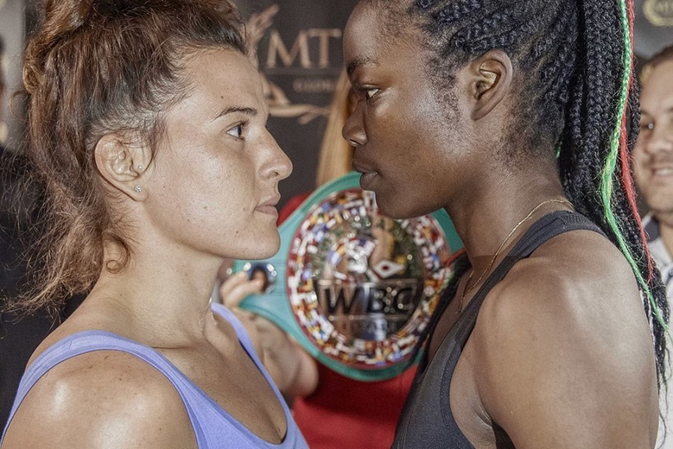 Chantelle Cameron and Anisha Basheel Weighin for Saturday's Heated WBC ...